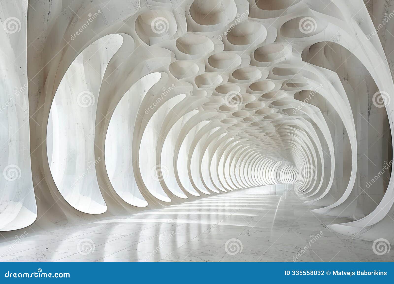 Curved Columns and Abstract Geometry with Textured Patterns Against a ...