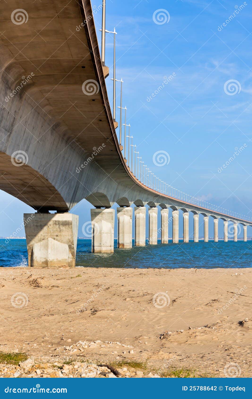 Curved Concrete Bridge Over the Water Stock Photo - Image of highway ...