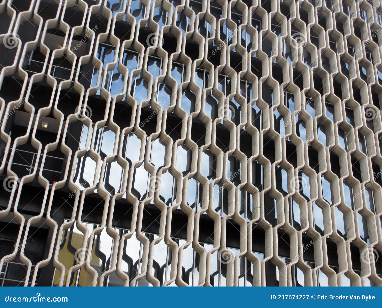 Curved Concrete Pattern Covers Side of Building Stock Image - Image of ...