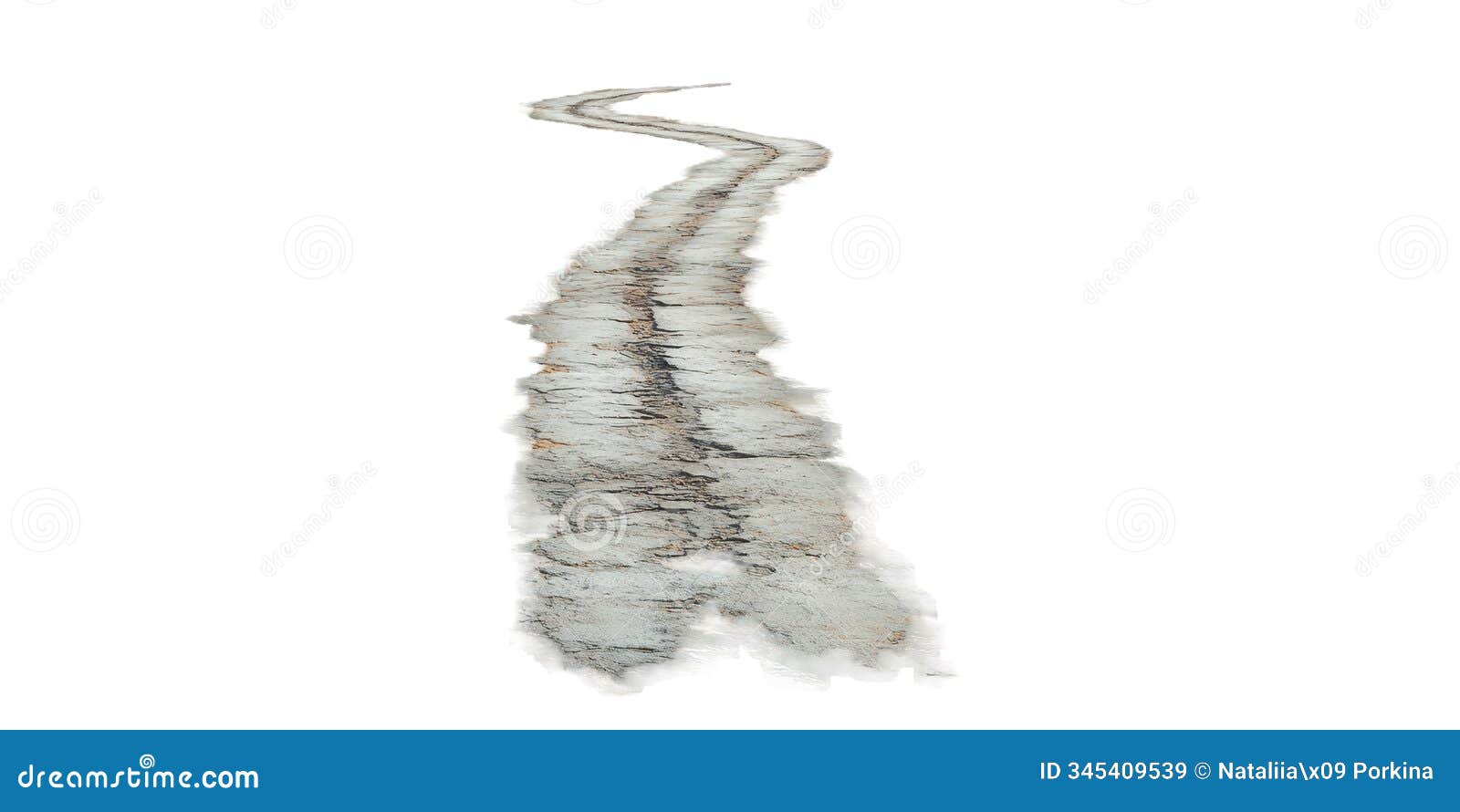 Curved Cracked Pathway Isolated on Transparent Background Stock Image ...