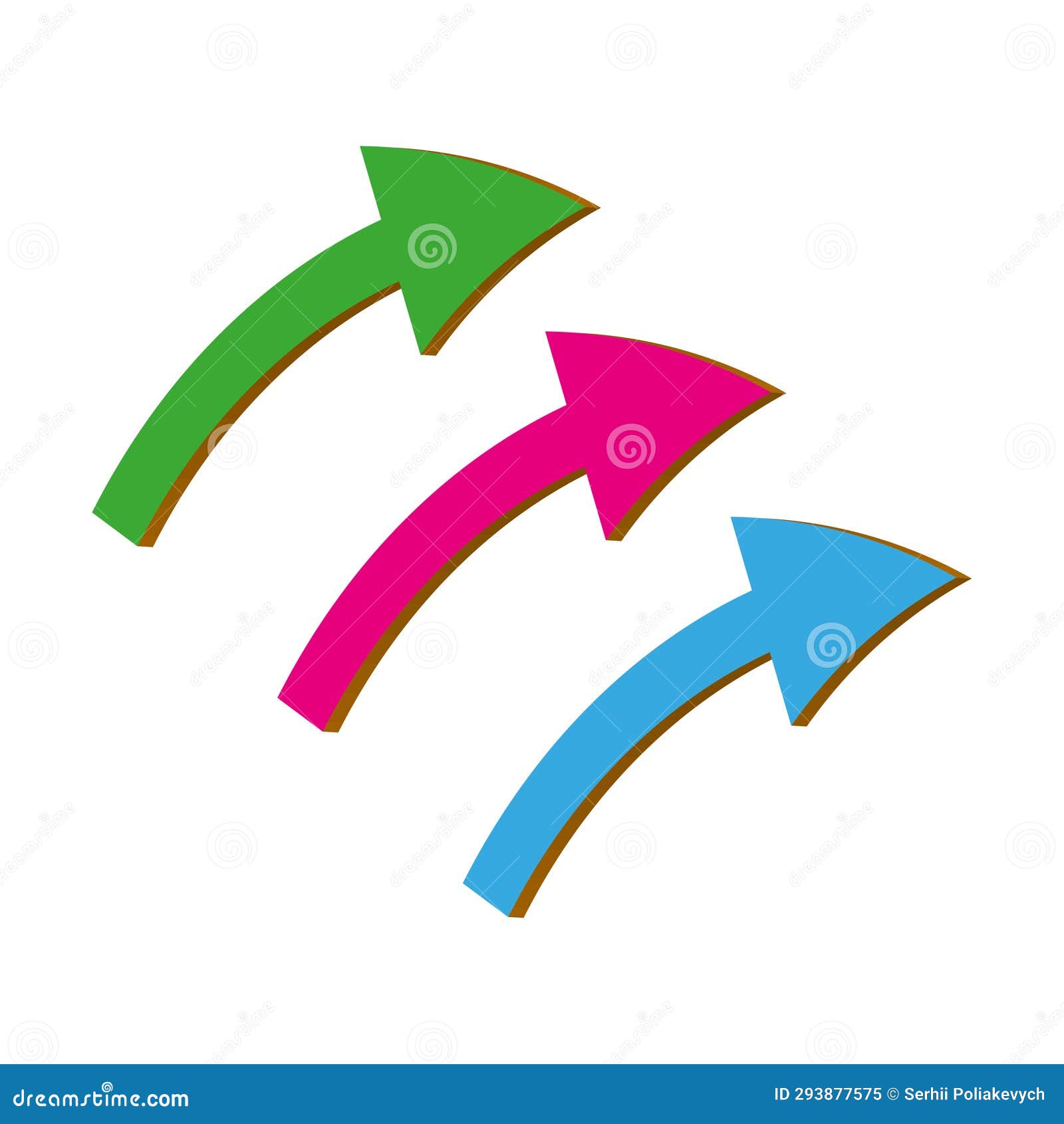 Curved 3d Arrows. Vector Illustration. EPS 10 Stock Vector ...