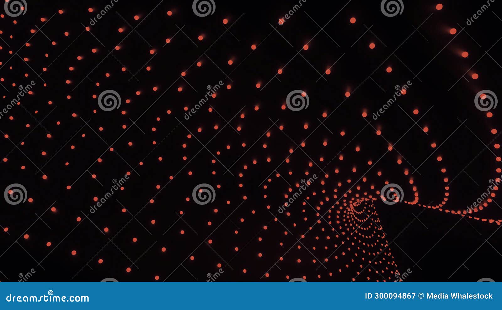 Curved 3d Lines of Dots Move on Black Background. Design. Dots Move in ...