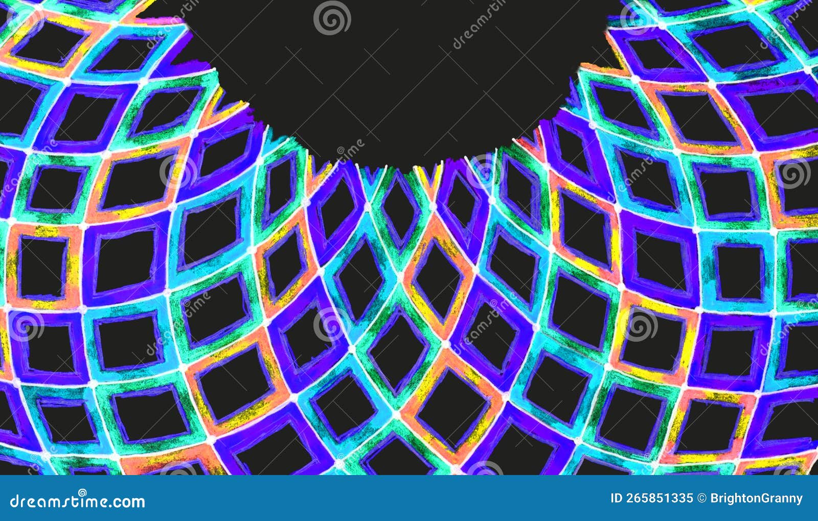 A Curved Diamond Shaped Pattern on Black. Stock Illustration ...