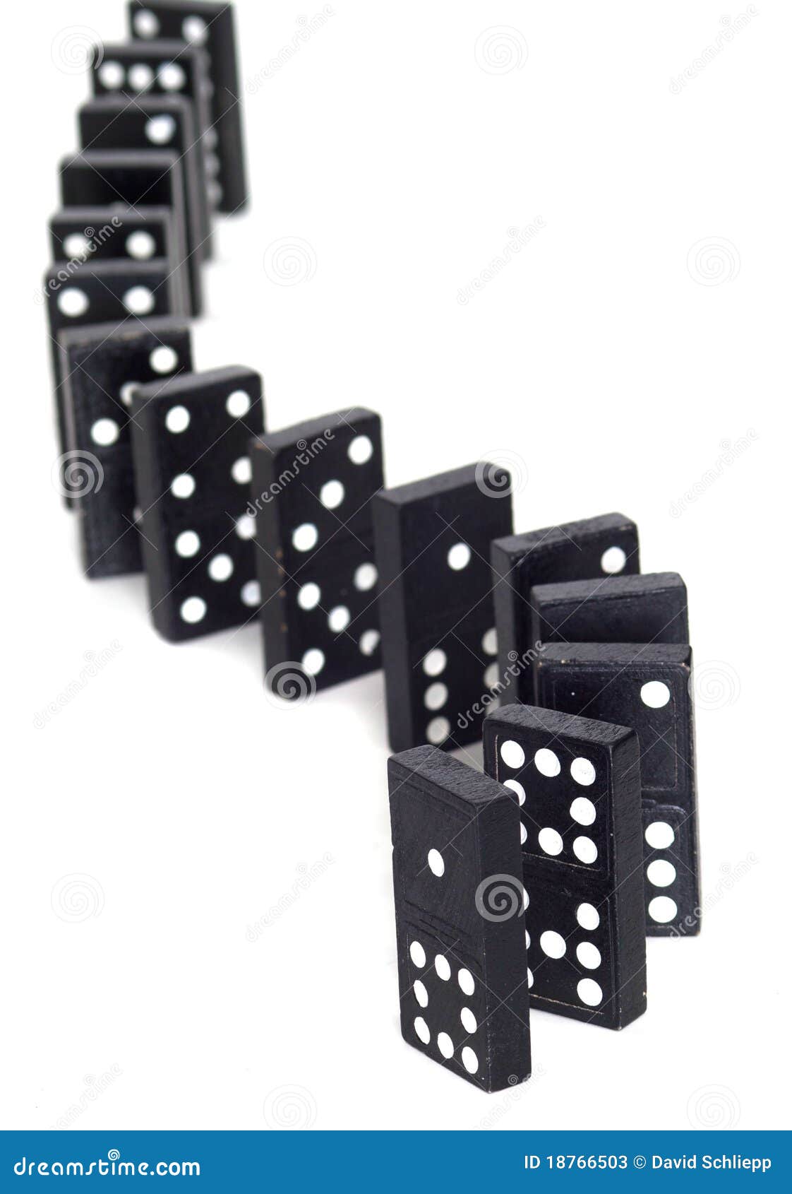 Line Of Dominos With One Standing Out From The Line. Royalty-Free Stock ...