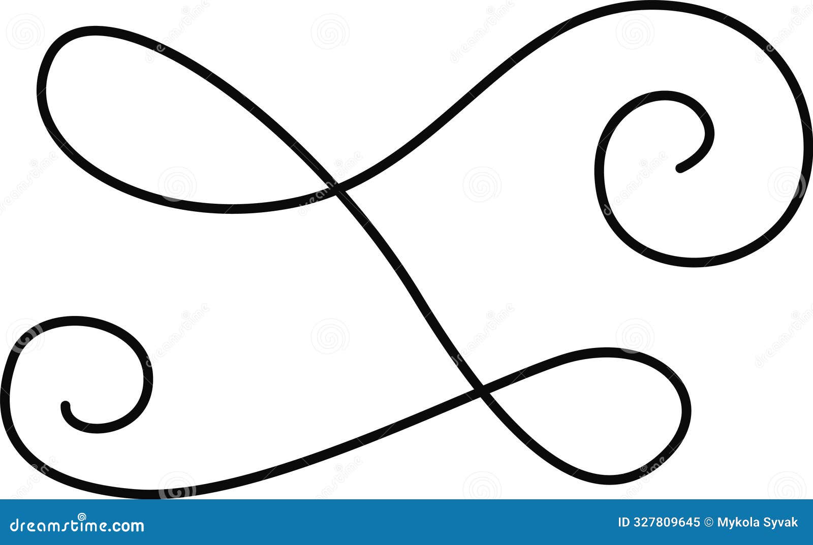 Curved Doodle Decorative Line Stock Vector - Illustration of sketch ...