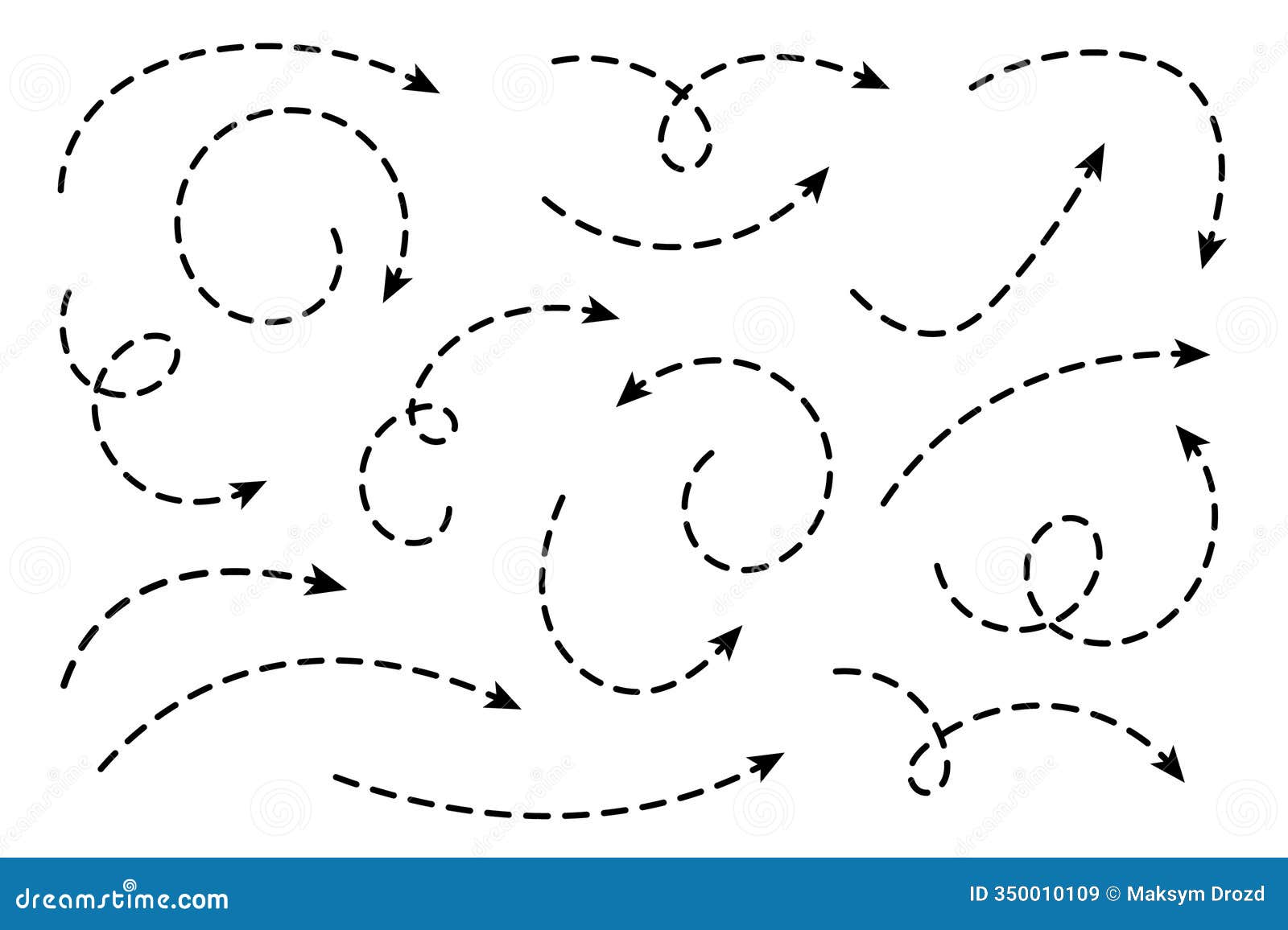 Curved Dotted Arrow. Zigzag Arrow Stripes Design with Dotted Lines ...