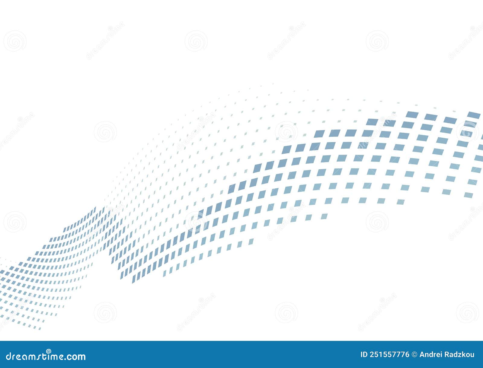 Curved Dotted Line by Squares with Halftone Effect. Vector Graphics ...