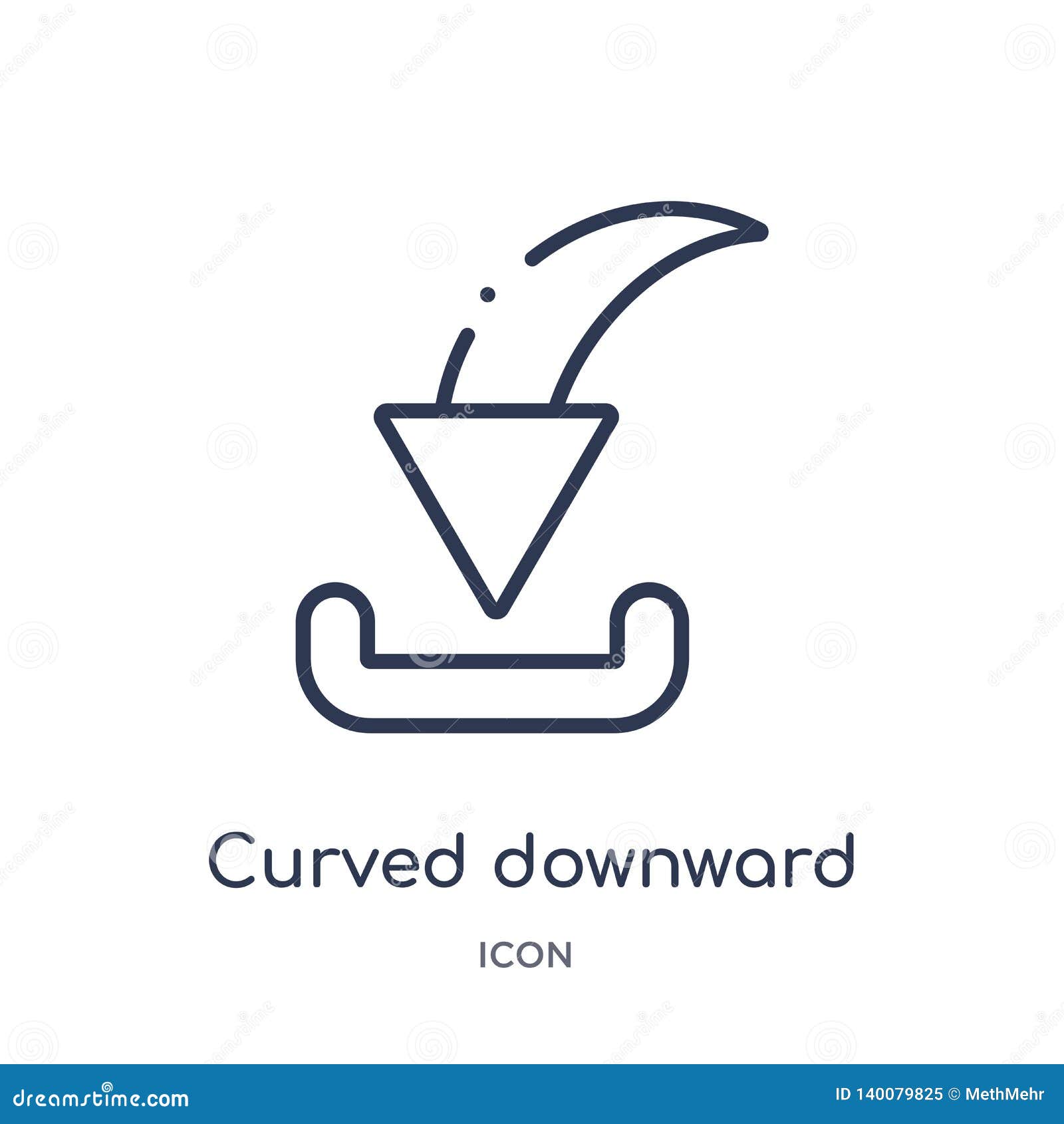 Red Curved Downward Arrow Vector Illustration | CartoonDealer.com ...
