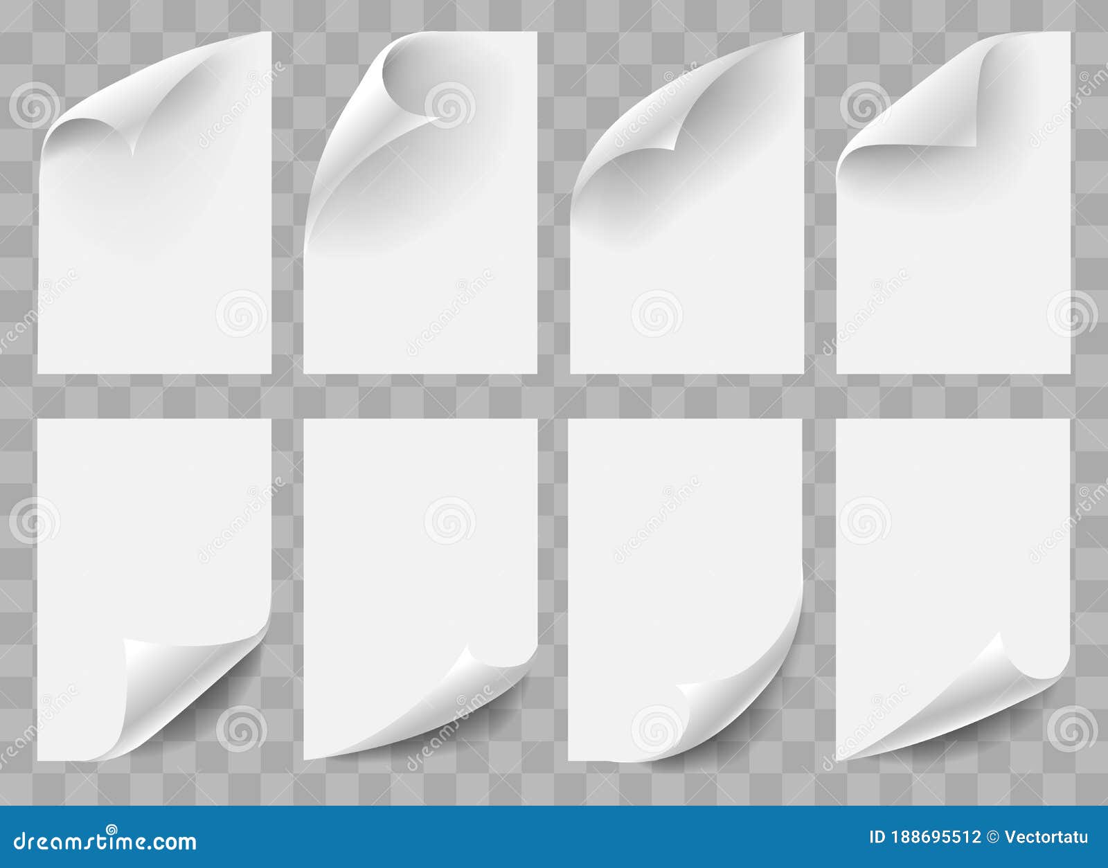 Curved empty paper sheets stock vector. Illustration of decoration ...