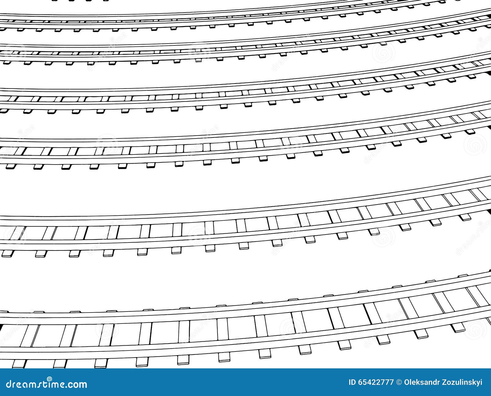 Curved Endless Train Track. Vector Stock Vector - Illustration of ...