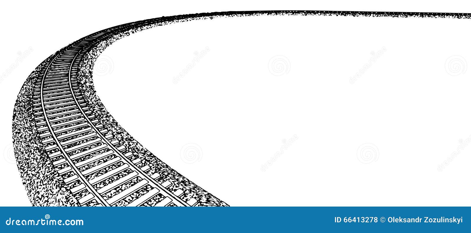 Curved endless Train track stock vector. Illustration of artistic ...