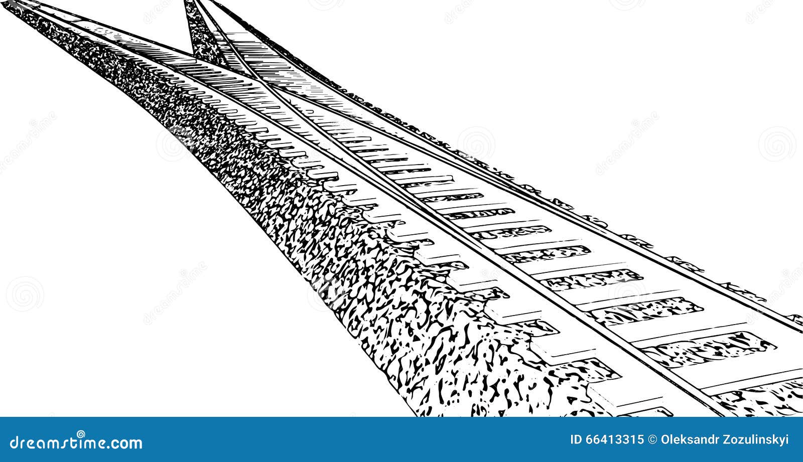 Curved endless Train track stock vector. Illustration of gray - 66413315