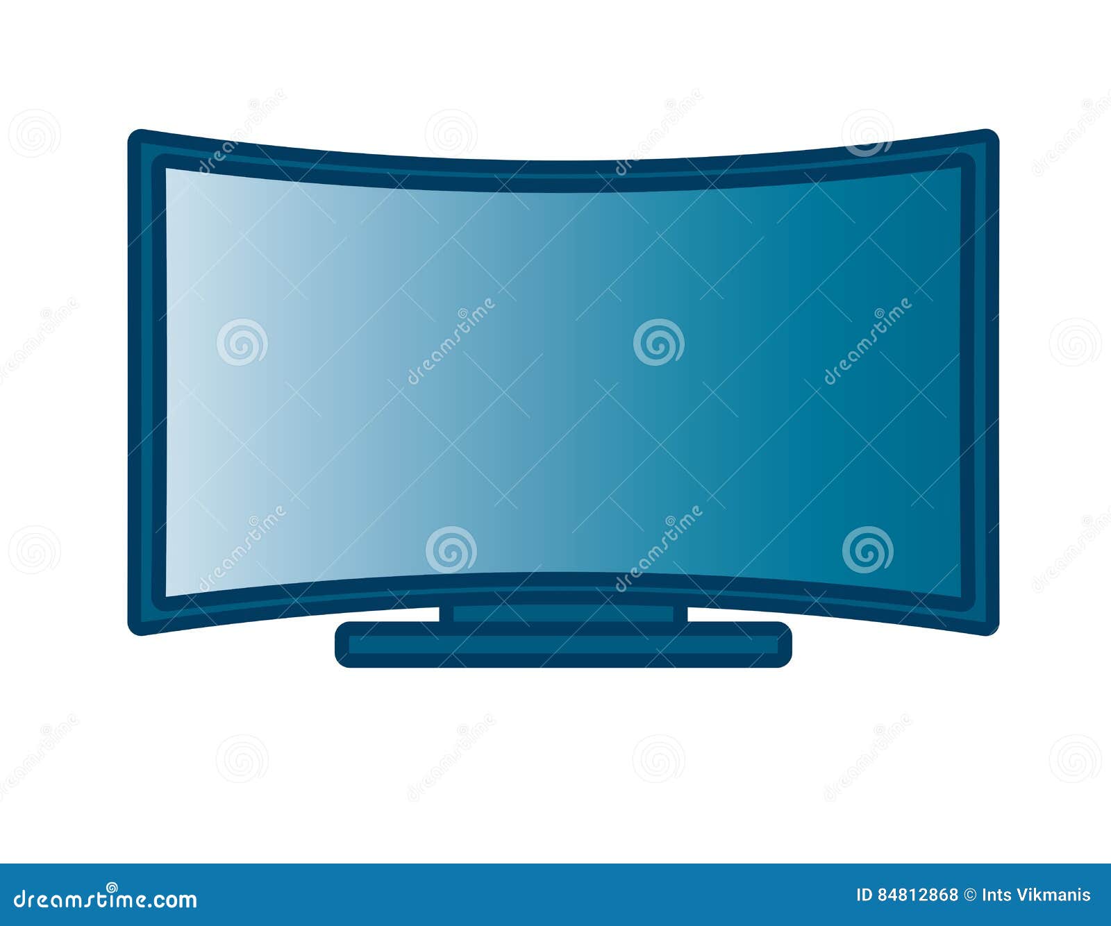 Curved Flat Screen Smart TV Stock Vector - Illustration of liquid ...