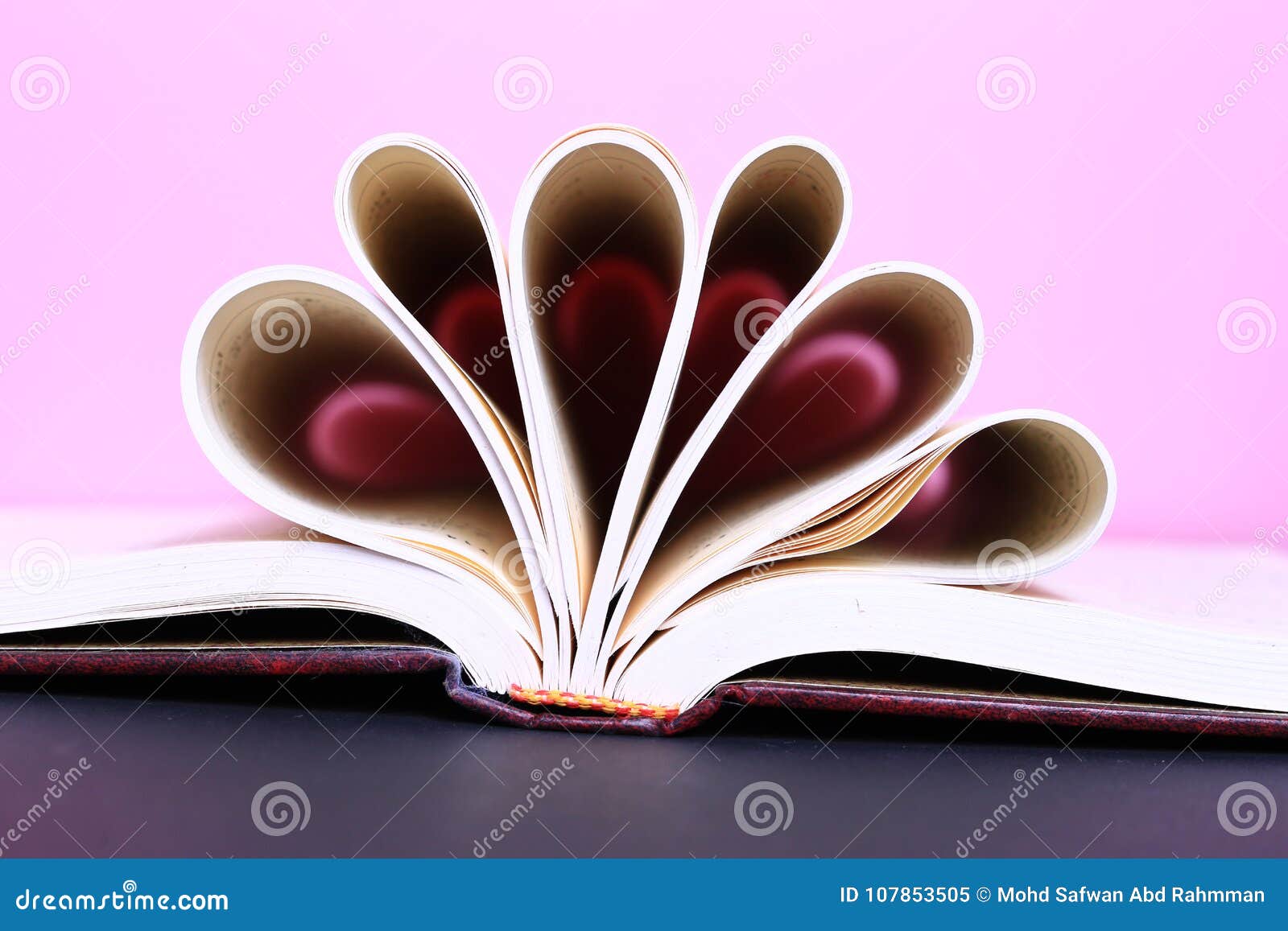 Curved Or Folded Book On Pink Background Stock Image | CartoonDealer ...