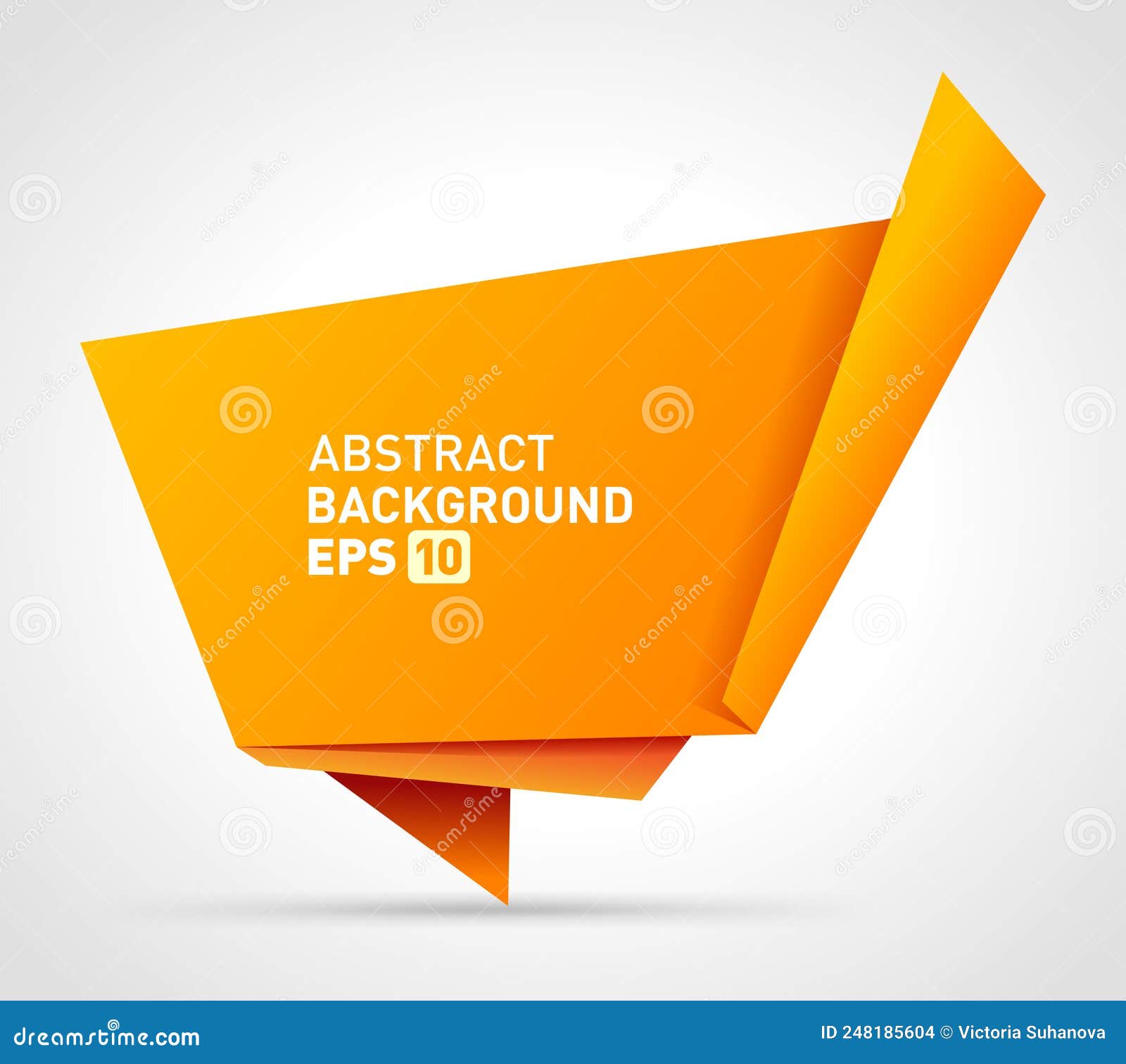 Curved and Folded Sheet Paper Abstract Vector Background. Orange ...