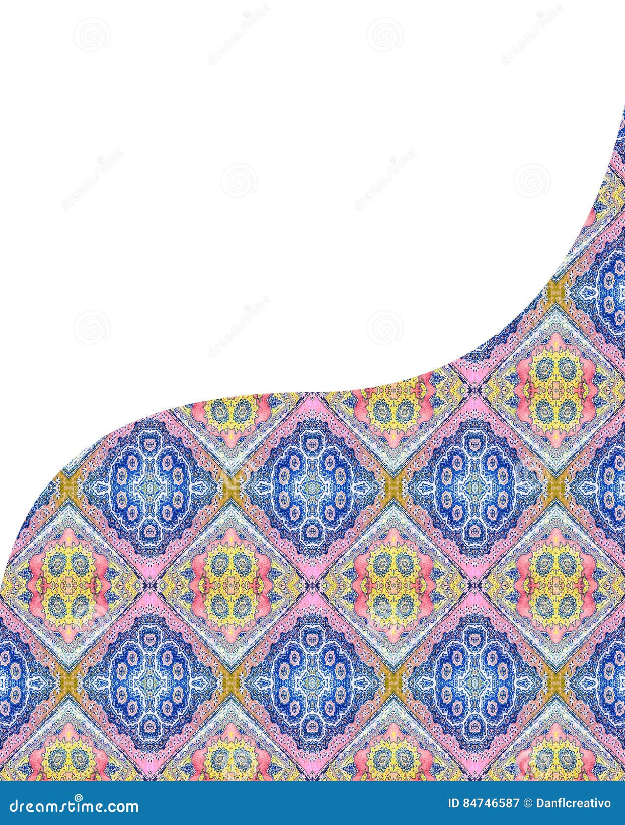 Curved Frame Background with Decorated Borders Stock Illustration ...