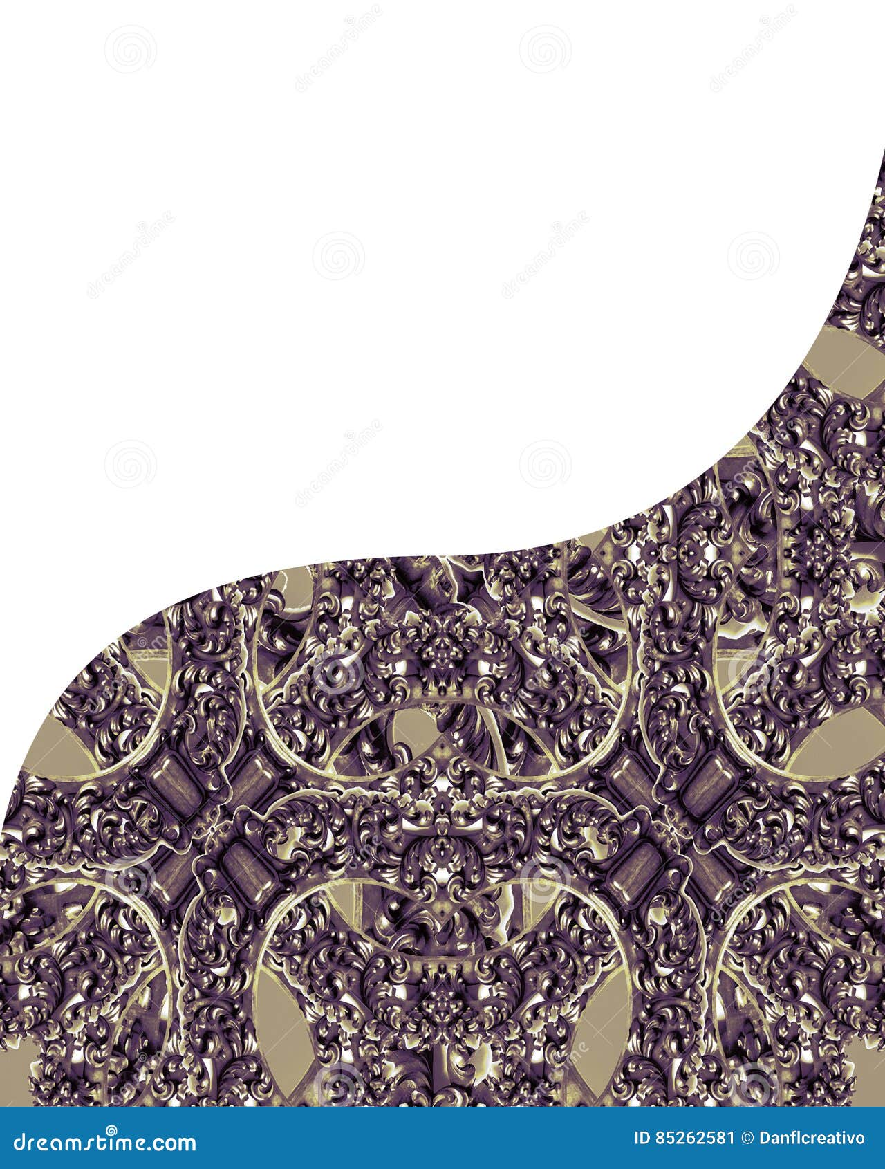 Curved Frame Background with Decorated Borders Stock Illustration ...