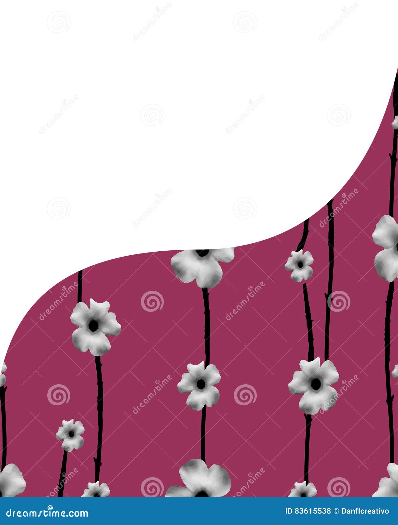 Curved Frame Background with Decorated Floral Borders Stock ...