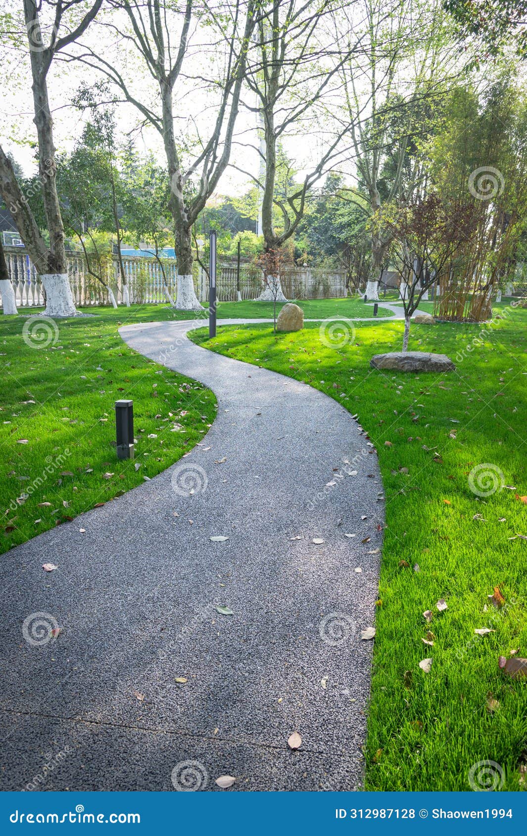 Curved garden path in park stock photo. Image of botany - 312987128