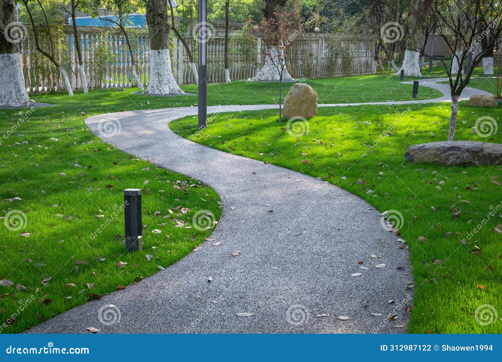 Curved garden path in park stock photo. Image of botanic - 312987122