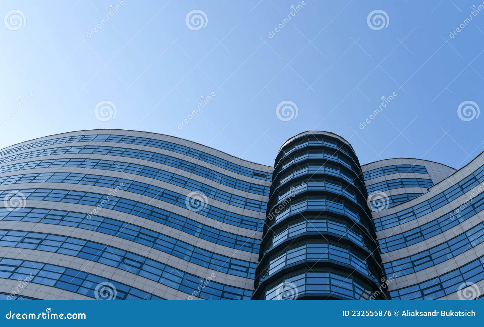 Curved Glass Building Against the Blue Sky Stock Photo - Image of clear ...