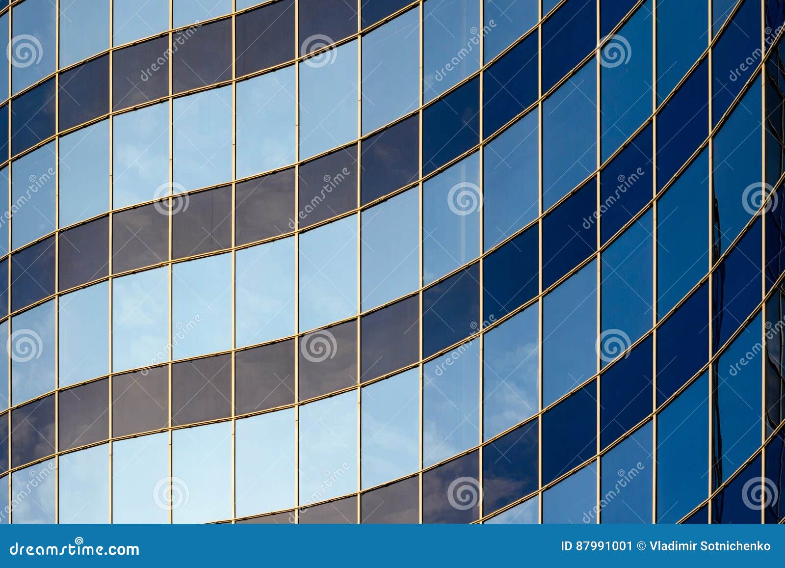 Curved Glass Facade of Modern Building Stock Image - Image of abstract ...