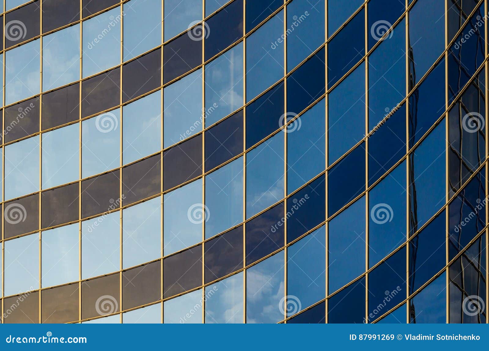 Curved Glass Facade of Modern Building Stock Image - Image of ...