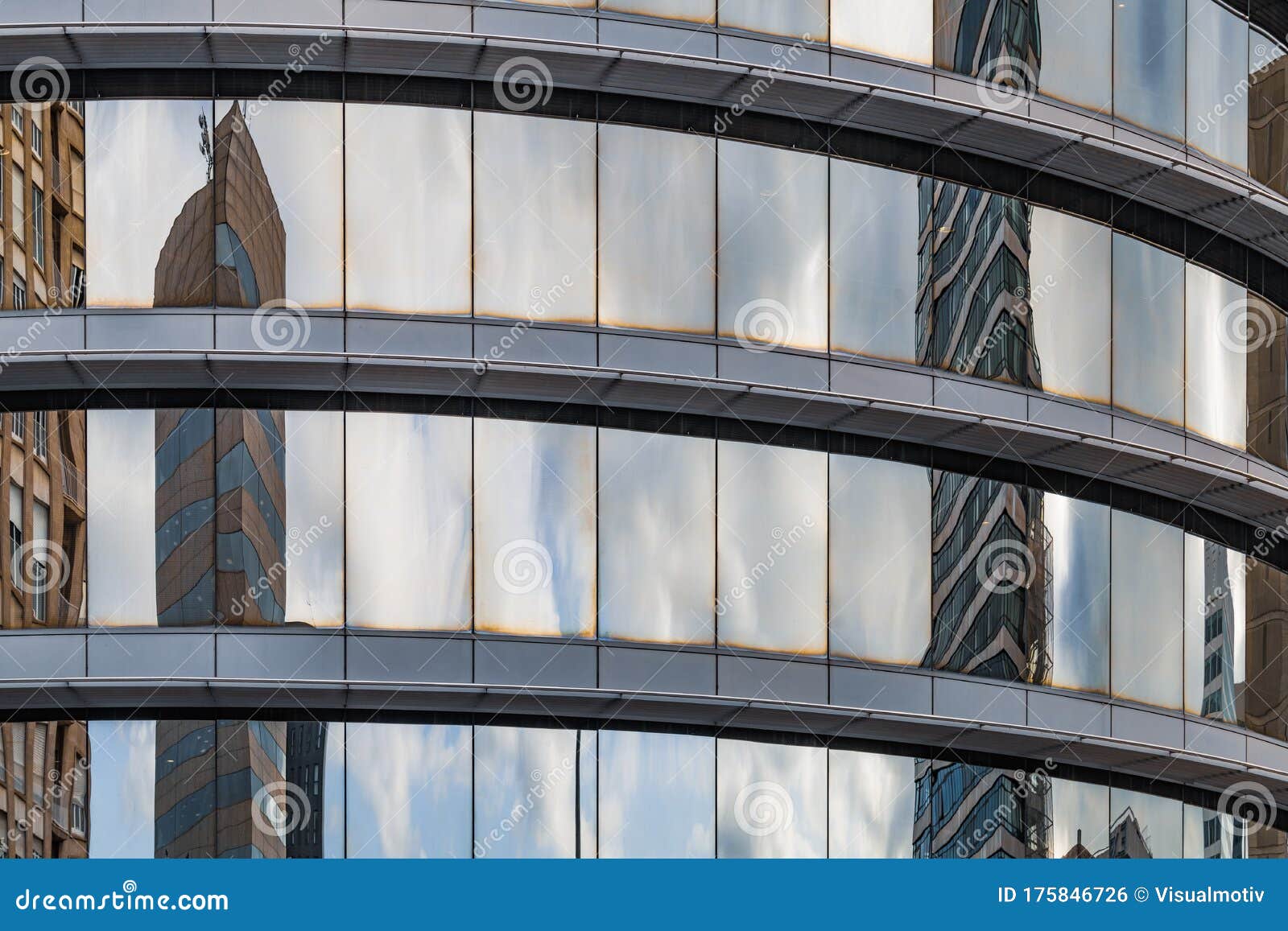Curved Glass Office Building Stock Photo - Image of architecture ...