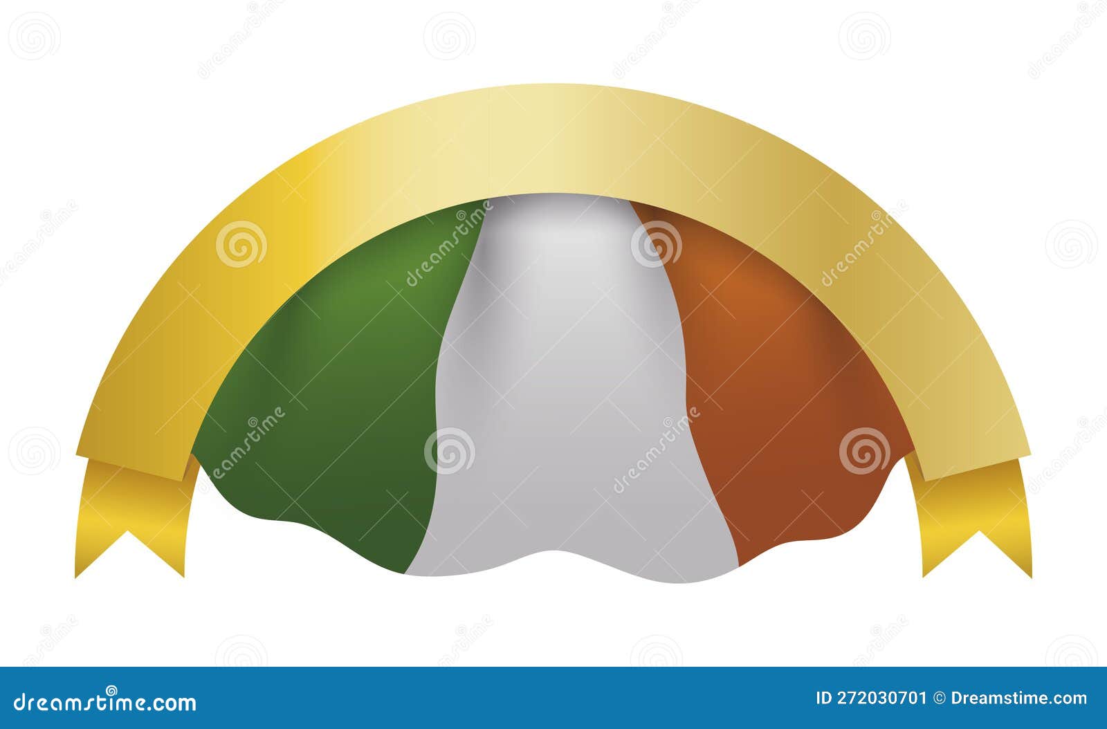 Curved and Gold Ribbon and Irish Flag, Vector Illustration Stock Vector ...