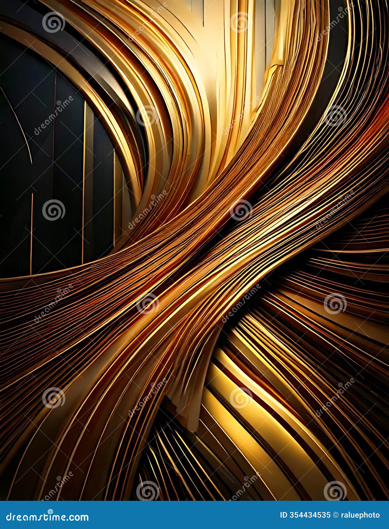 Curved Gold Segments and Linear Gold Strips Create a Striking Modern ...