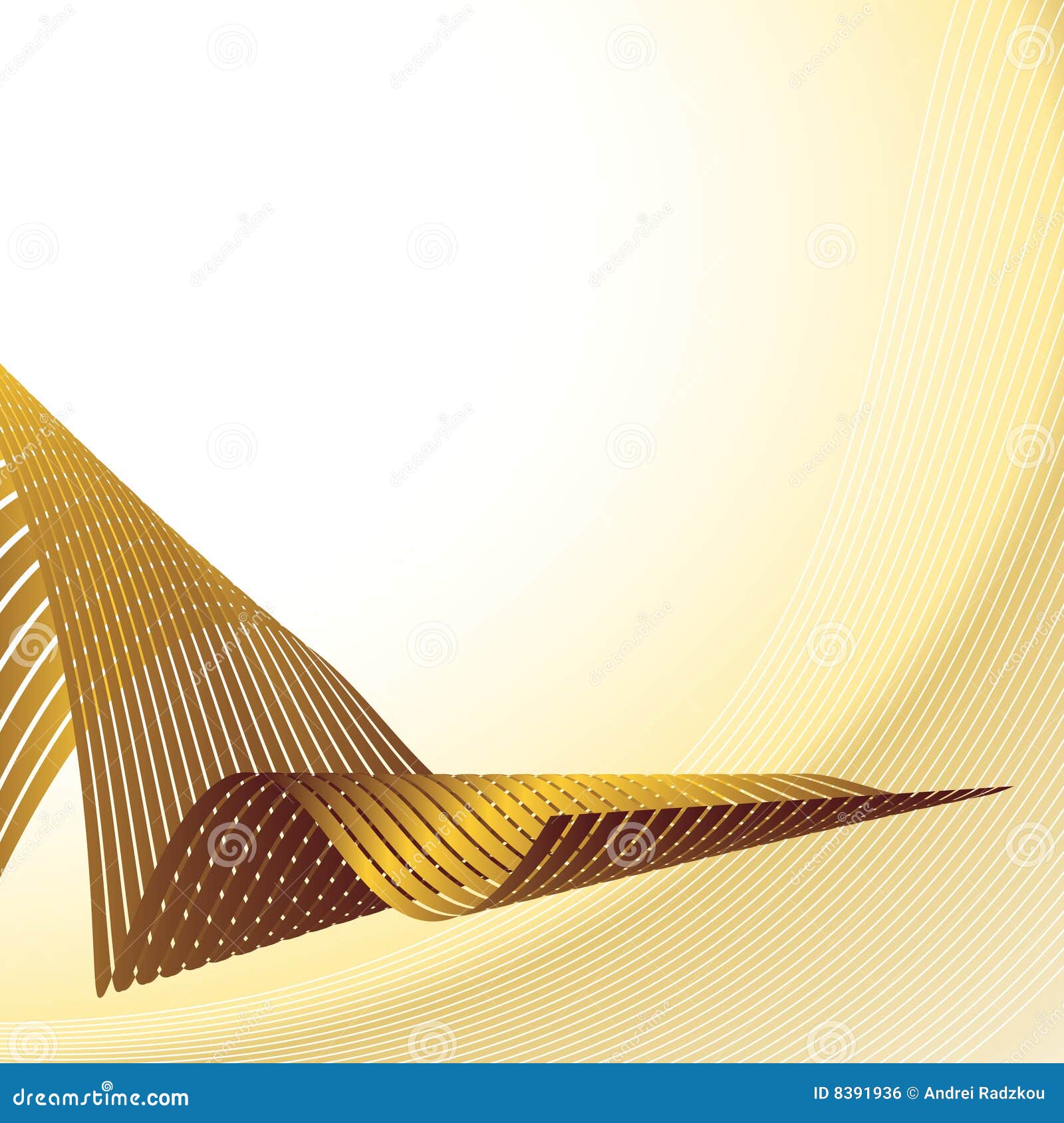 Curved gold strips stock vector. Illustration of blank - 8391936