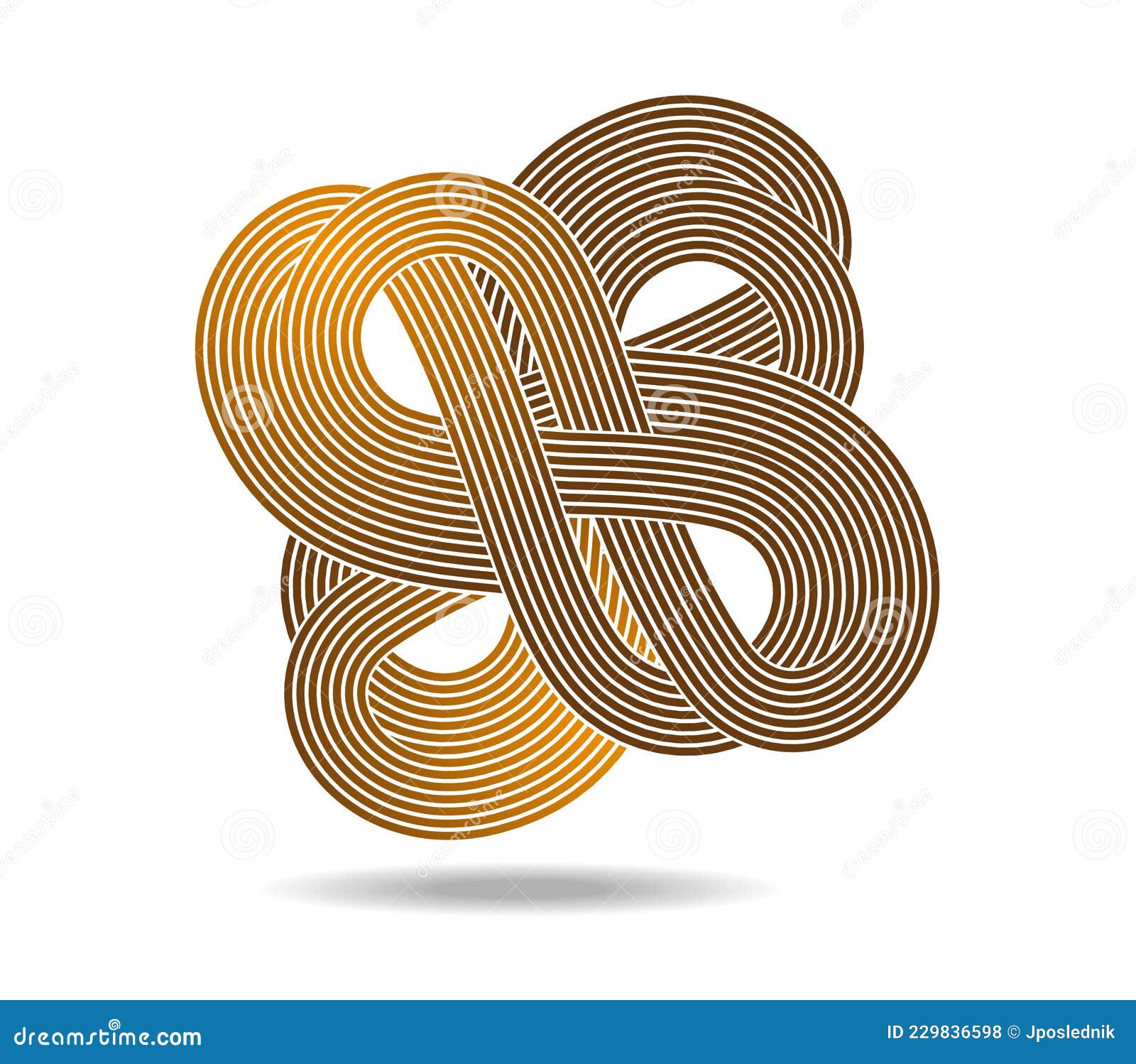 Curved Golden Parallel Lines. Spaghetti Pasta Stock Vector ...