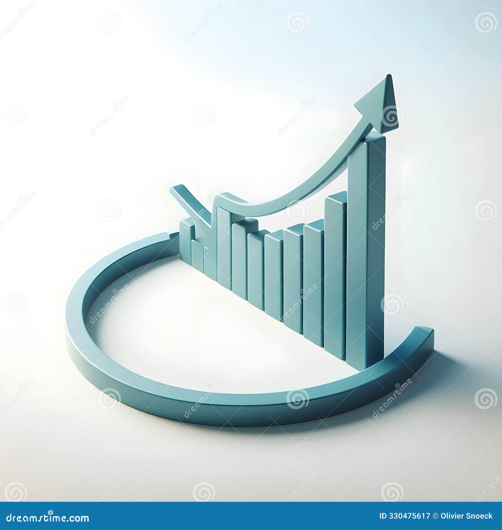Curved Graph with Arrow Moving Up Stock Illustration - Illustration of ...
