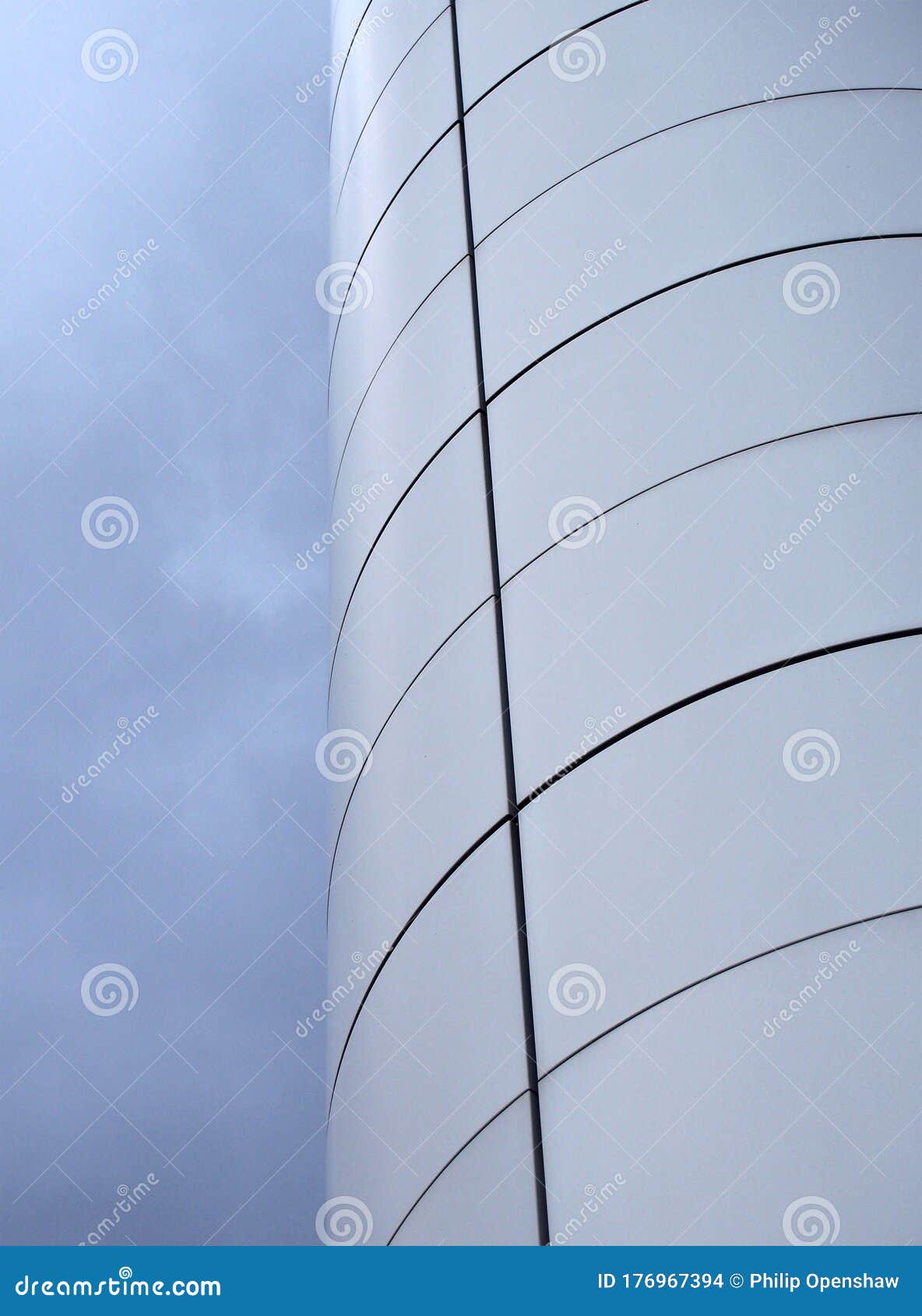 Curved Grey Metallic Architectural Cladding on a Modern Industrial ...