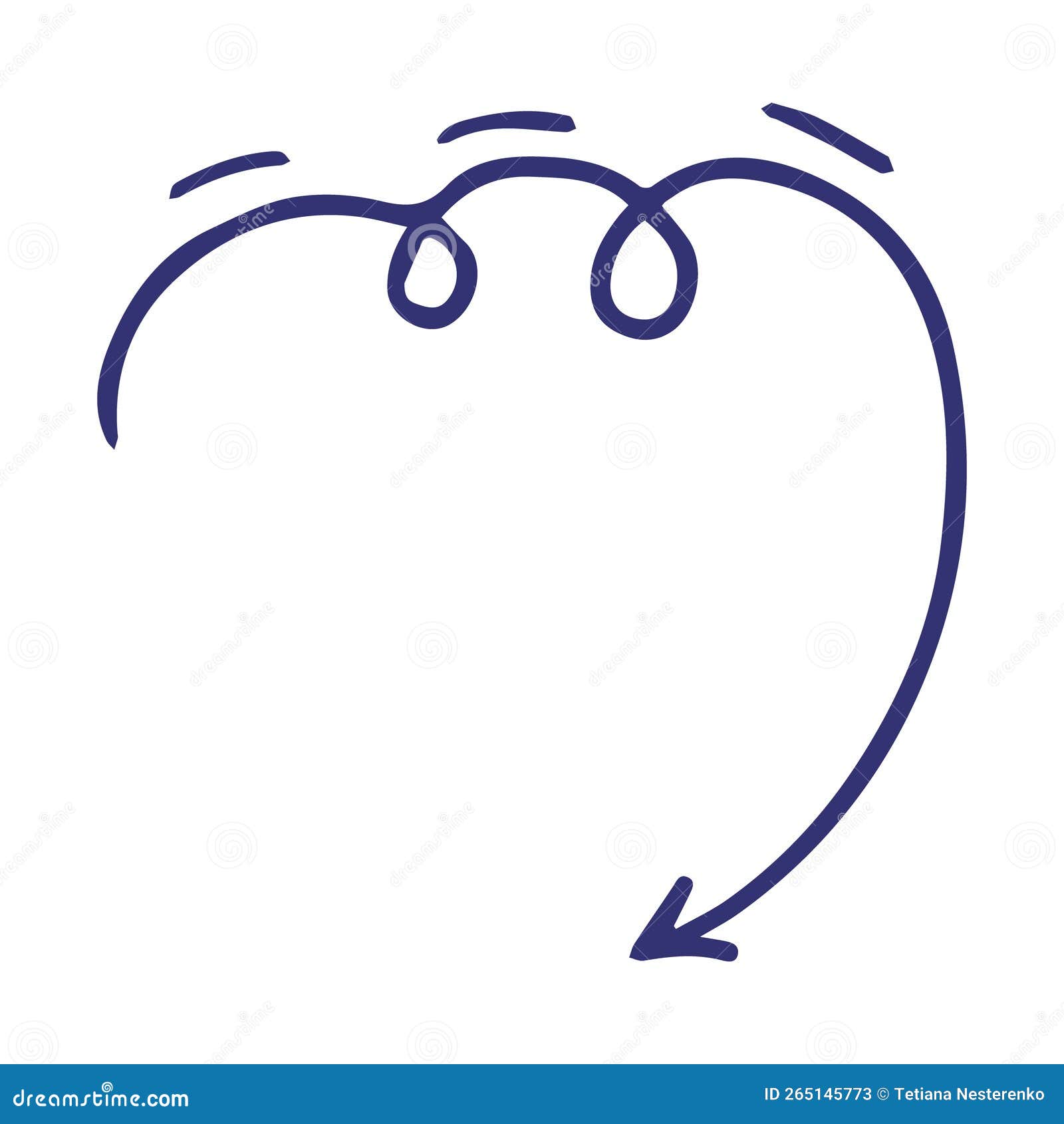 Curved Handdrawn Arrow Vector Design Element Stock Vector ...