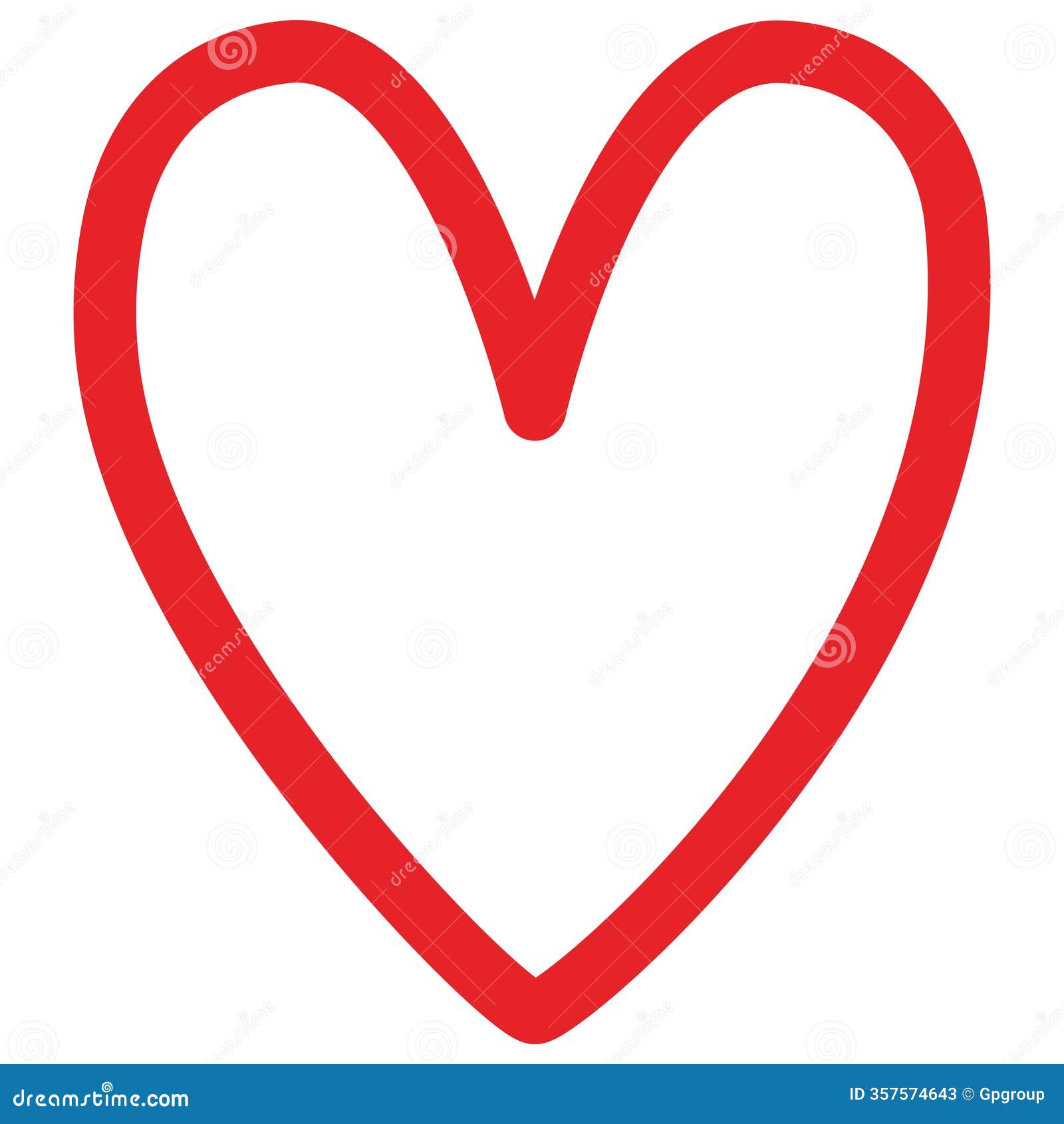 Curved heart outline stock illustration. Illustration of outline ...