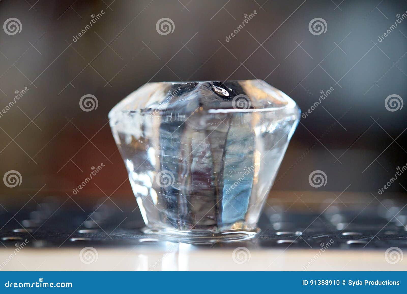 Curved ice cube at bar stock photo. Image of cold, handcut - 91388910