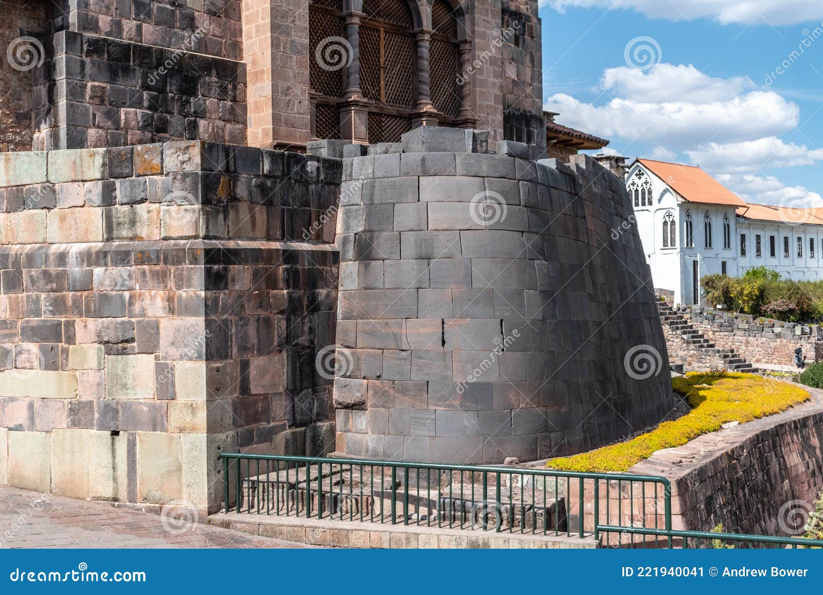 Curved Inca Stone Wall at Qorikancha, Cusco, Peru Stock Image - Image ...