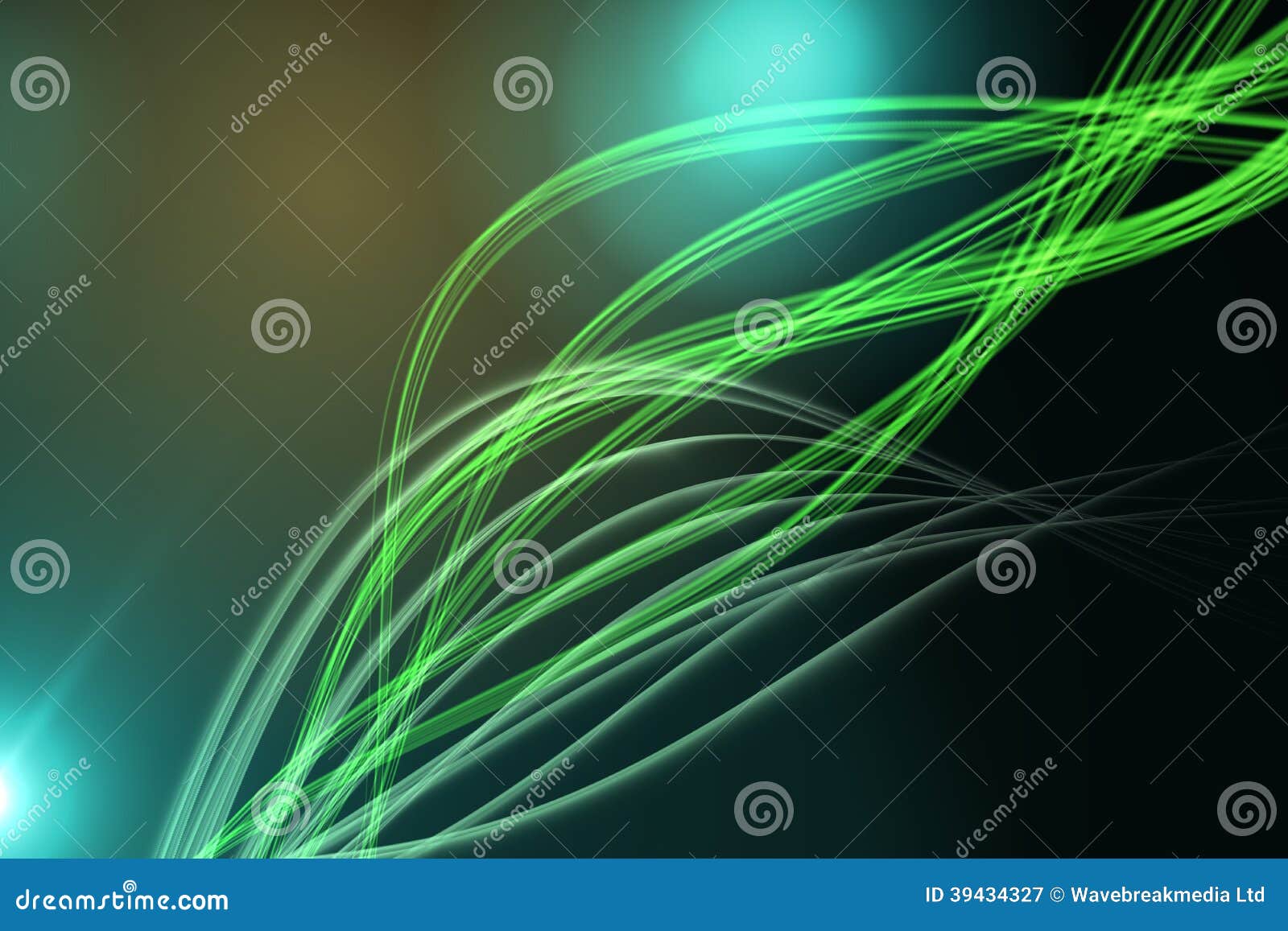 Curved Laser Light Design in Green Stock Illustration - Illustration of ...