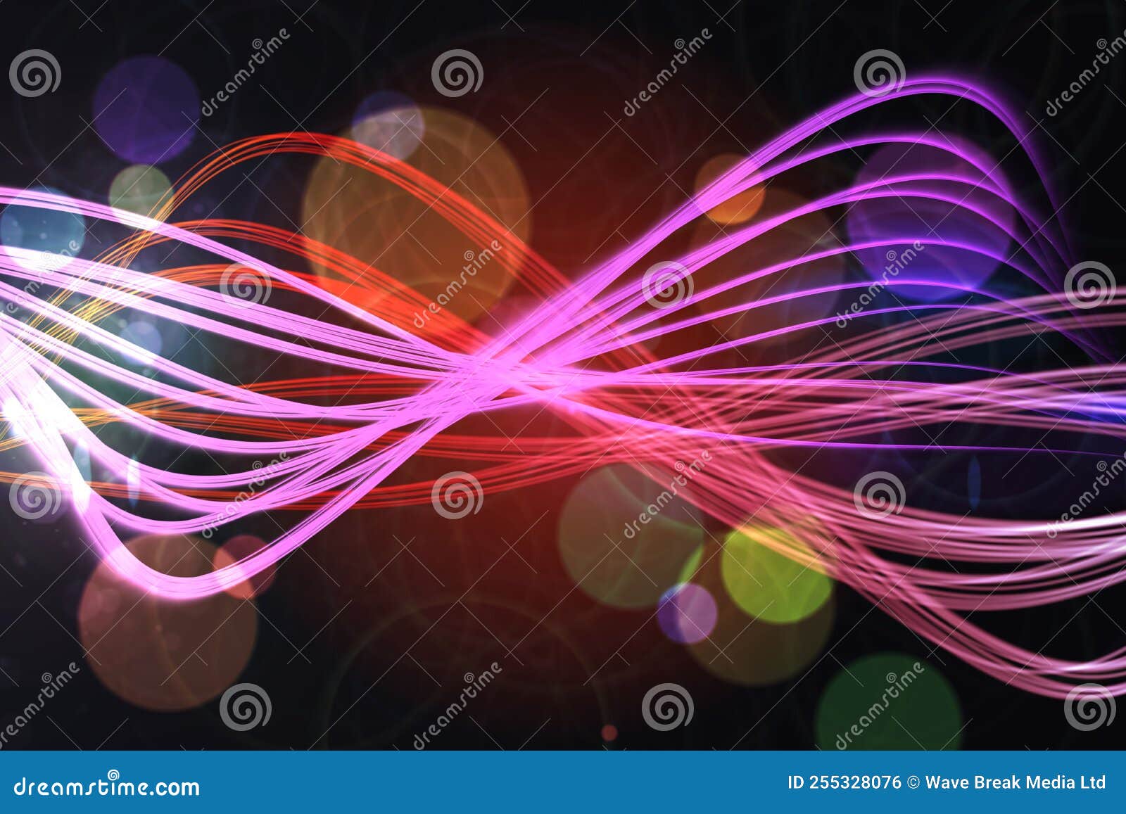 Curved Laser Light Design in Pink Stock Illustration - Illustration of ...
