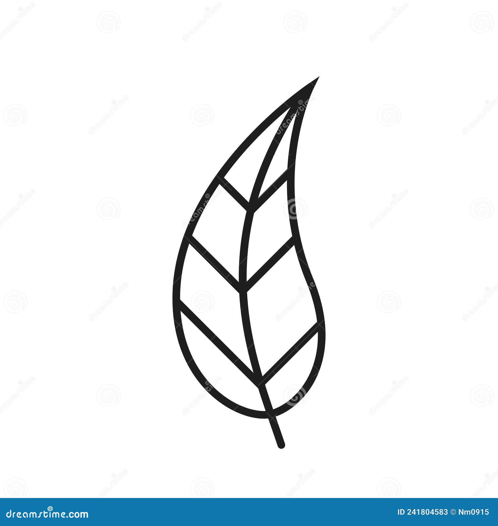 Curved Leaf Line Icon. Eco, Botanical and Nature Symbol Stock Vector ...