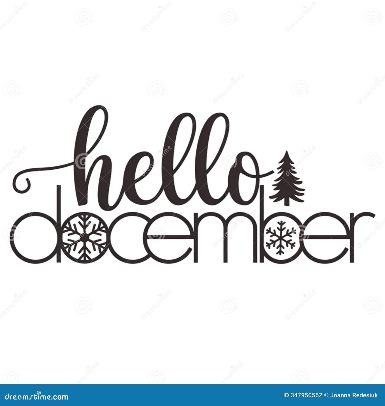 Curved Lettering Introduces the Words Hello December Stock Illustration ...