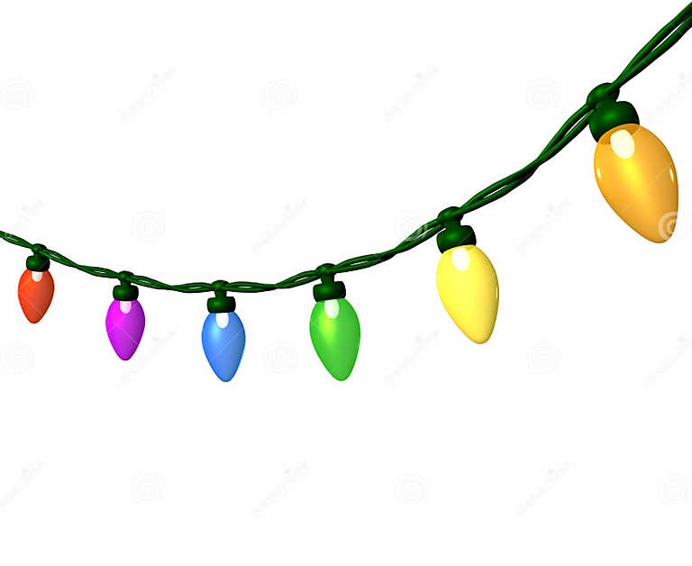Curved Light Strand Over White Stock Image - Image of lights, rainbow ...