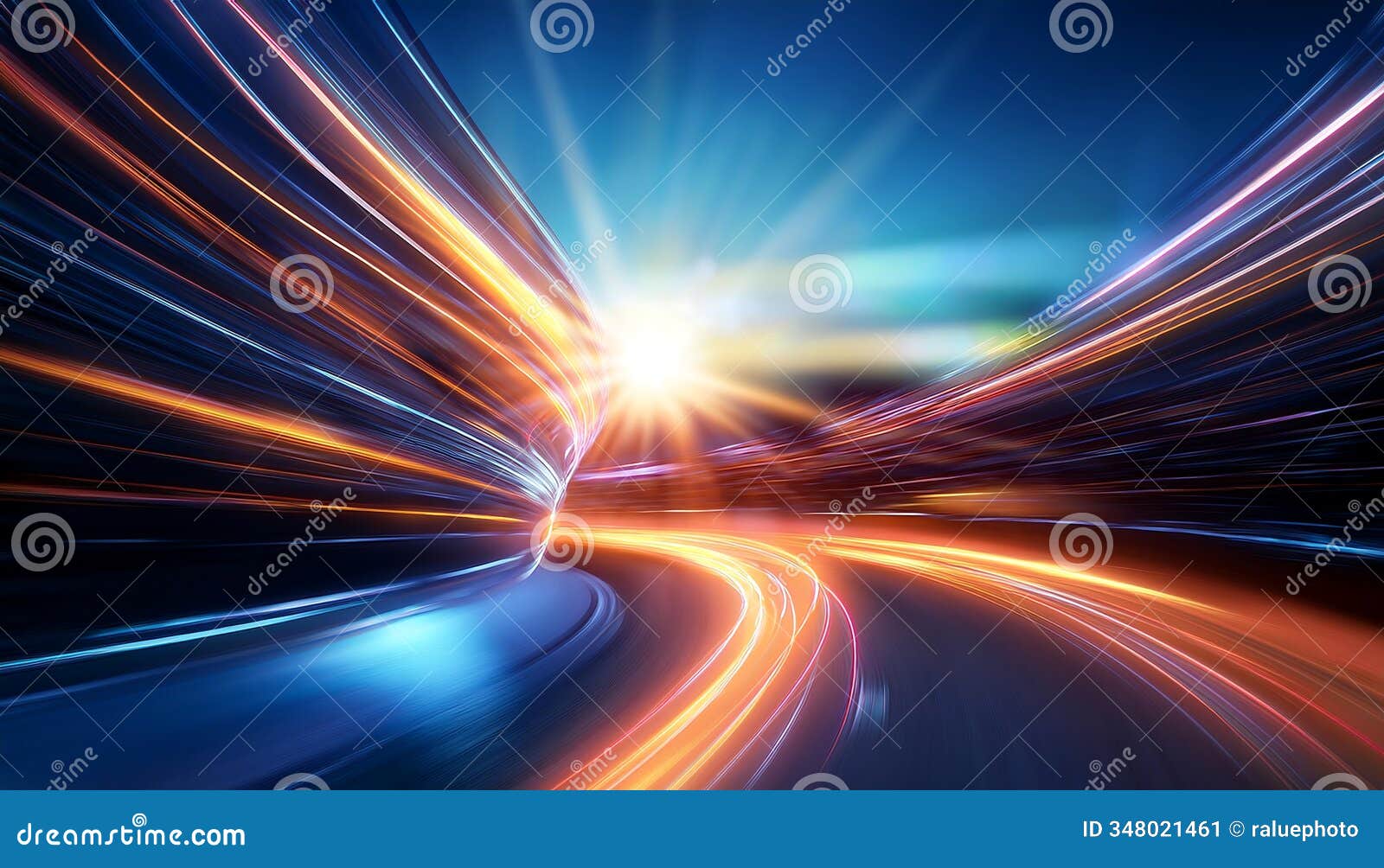 A Curved Light Trail Representing High-speed Motion, Creating a Dynamic ...