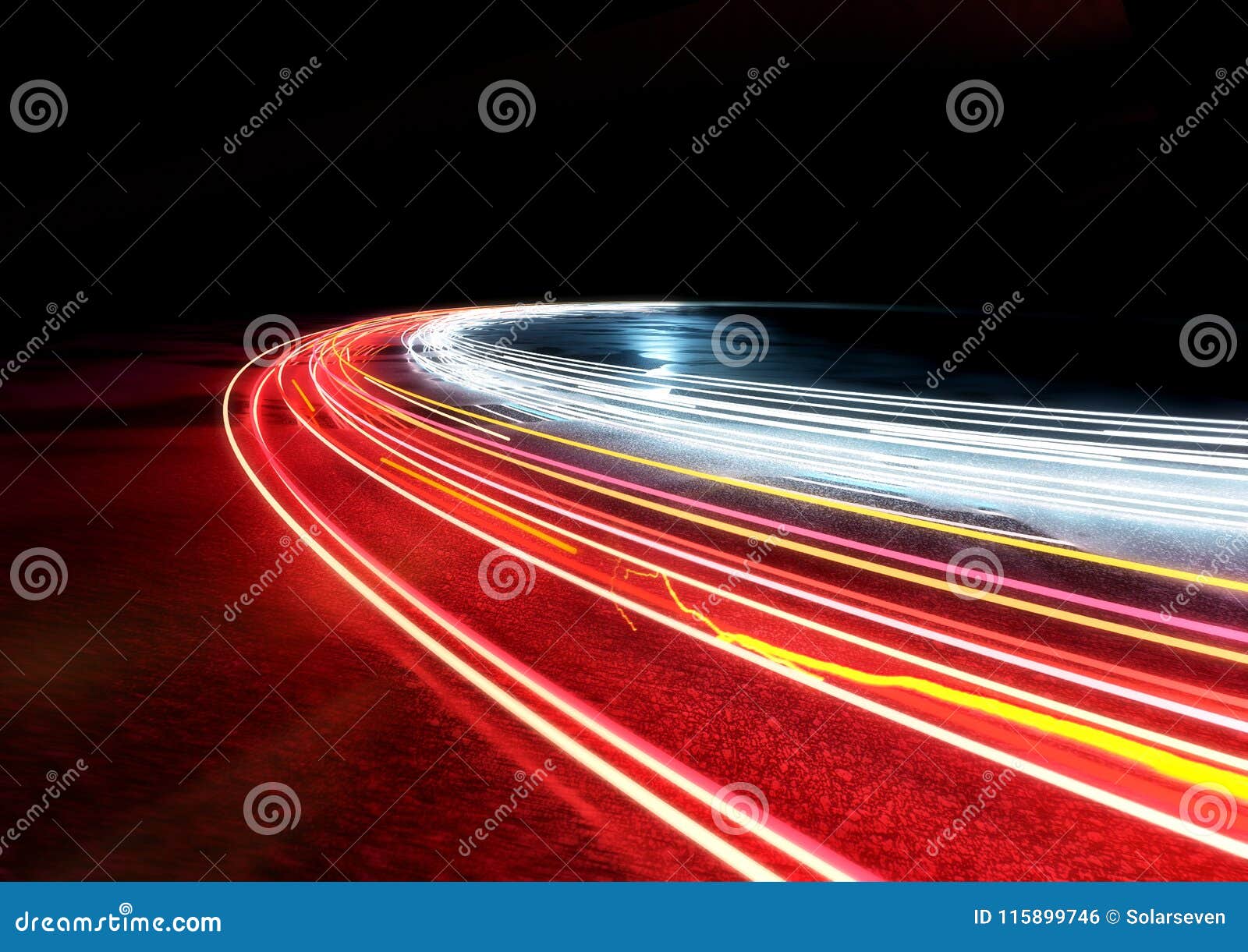 Curved Light Trails stock illustration. Illustration of moving - 115899746