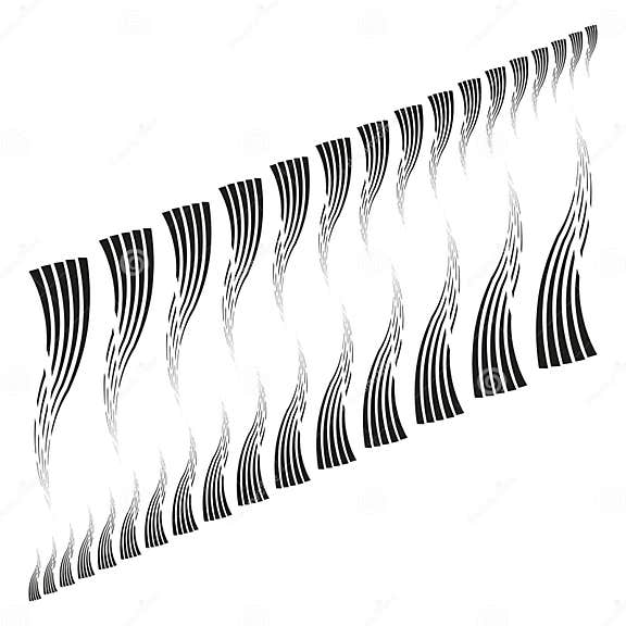 Curved Line Pattern. Abstract Wave Shape. Optical Illusion Design ...