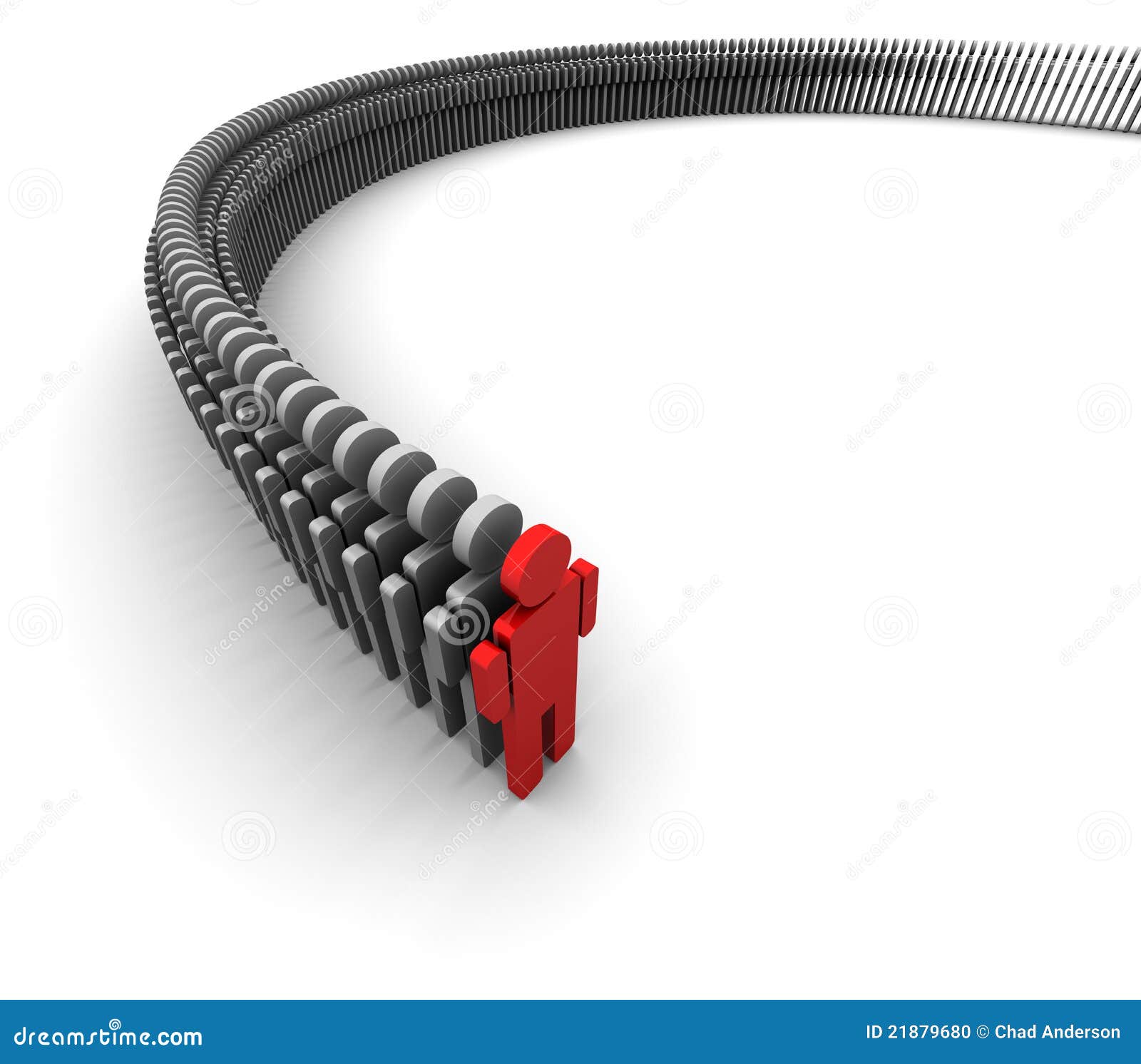 Curved Line of People Figures Stock Photo - Image of aligned, rendering ...