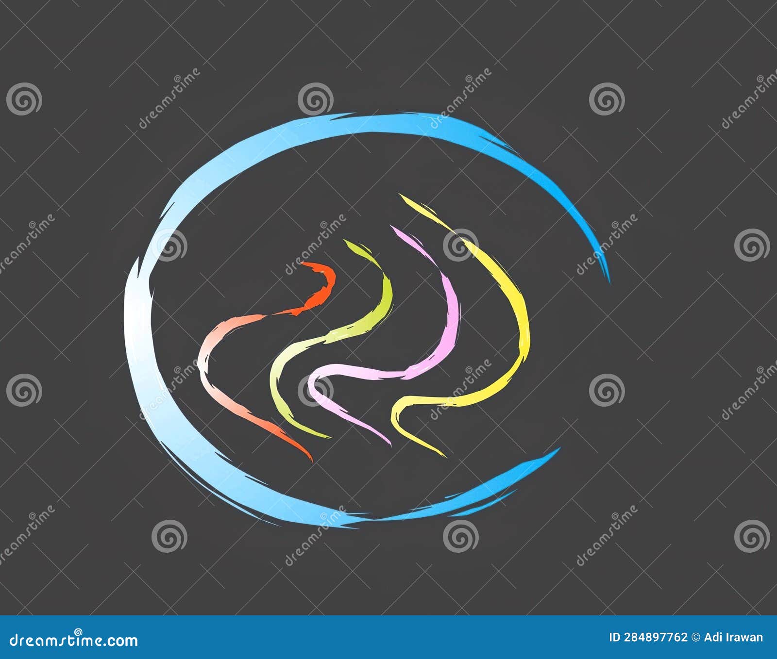 Curved Line Stroke Stroke Vector Illustration Stock Vector ...