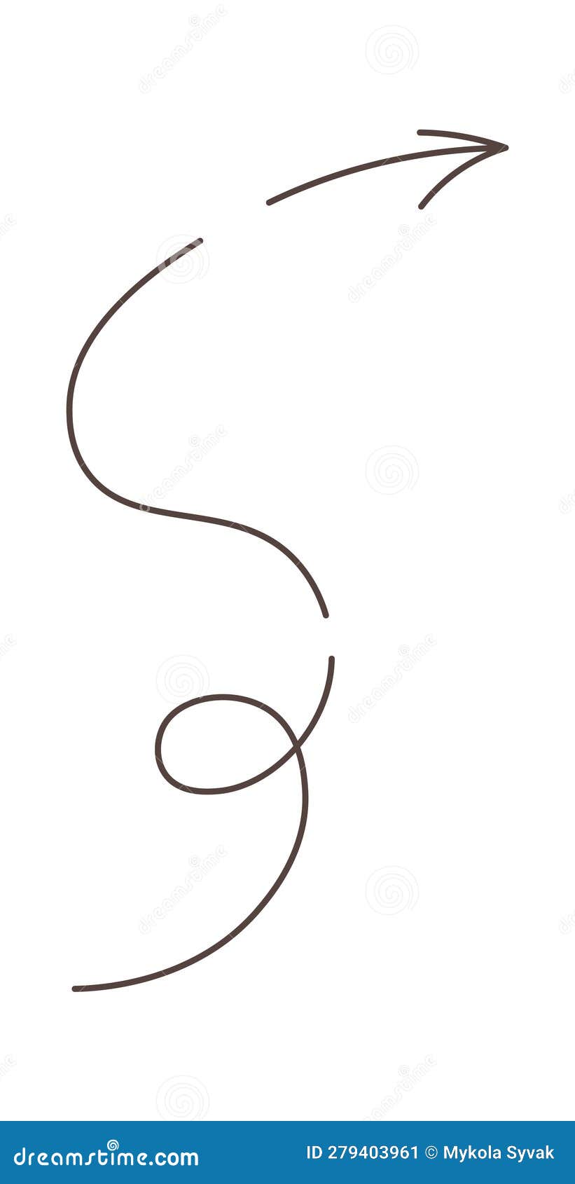 Curved Lined Arrow stock vector. Illustration of direction - 279403961