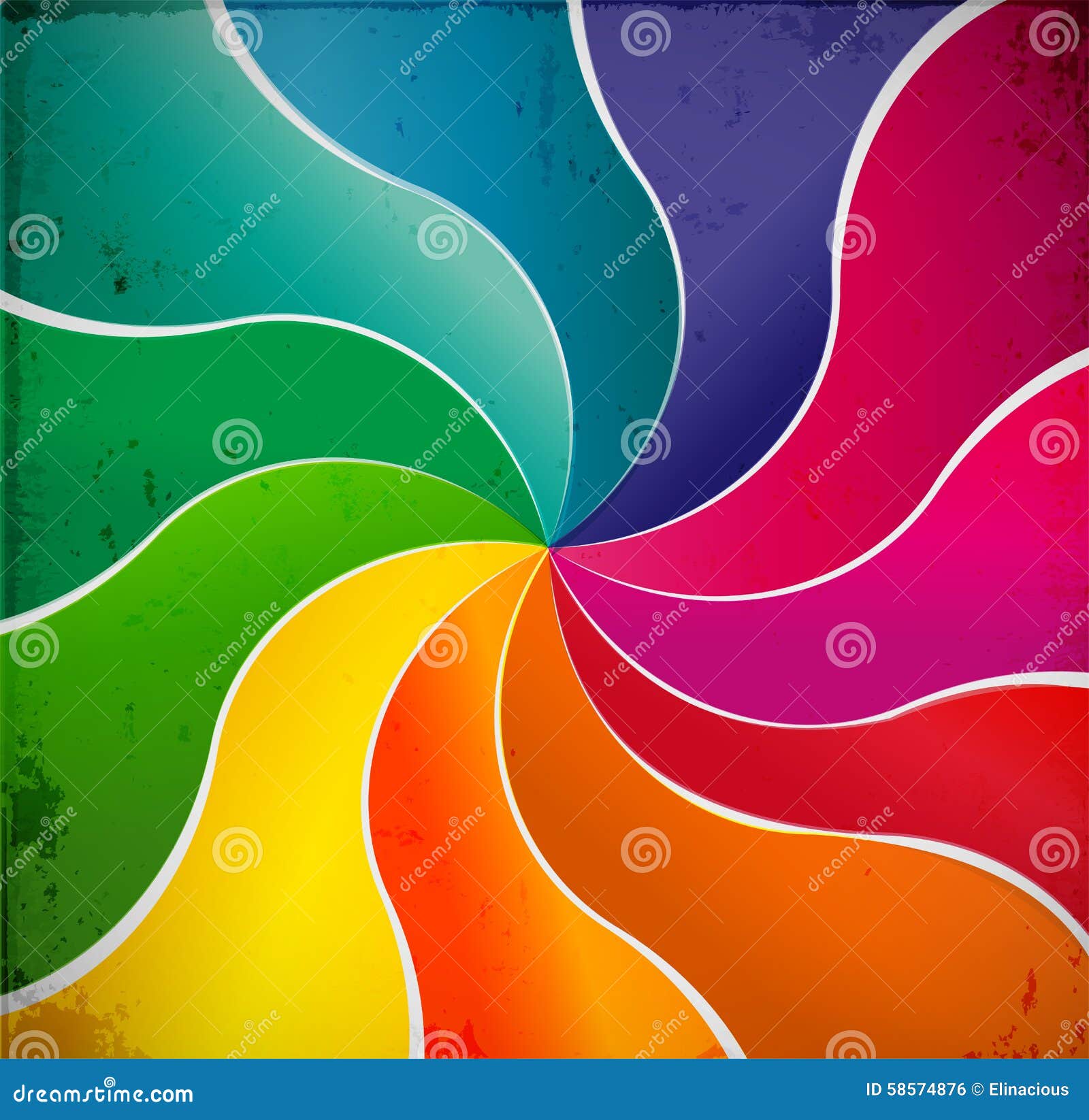 Curved Lines Abstract Rainbow Background Stock Vector - Illustration of ...